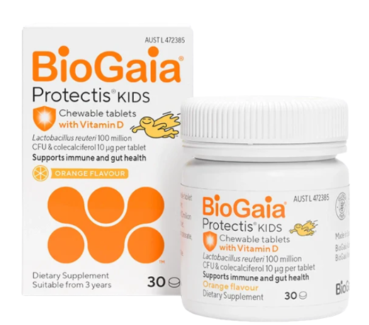 BioGaia Protectis Kids Chewable Tablets with Vitamin D Orange 30 Pack ...