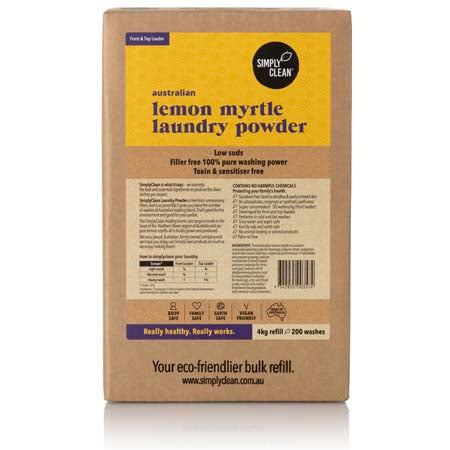 Simply Clean Australian Lemon Myrtle Laundry Powder Box 4kg — Luxe ...